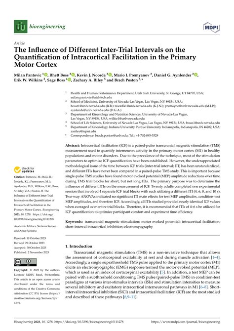 Pdf The Influence Of Different Inter Trial Intervals On The