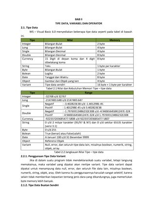 Modul VB 6 0 Mengenal Dan Mencoba MS Visual Basic 6 BAB I MENGENAL DAN MENCOBA MSVISUAL