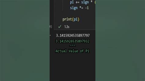 How To Calculate Pi Using Python Shorts Coding Python Math