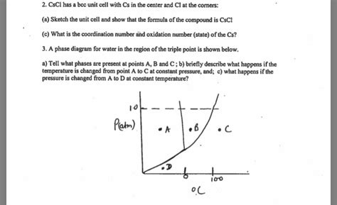 Solved 2 Csci Has A Bcc Unit Cell With Cs In The Center And