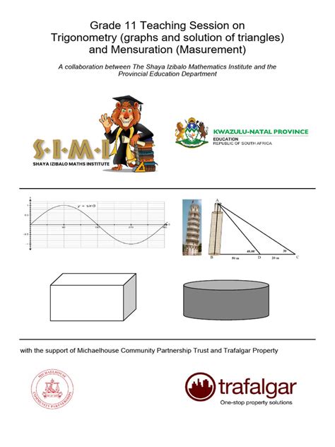 Grade 11 Teaching Session On Trigonometry And Measurement Pdf Trigonometry Trigonometric