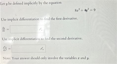 solved let y ﻿be defined implicitly by the