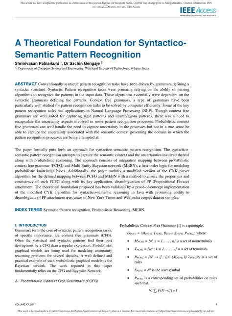 Pdf A Theoretical Foundation For Syntactico Semantic Pattern Recognition
