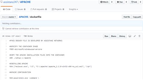 Installing Apache Web Server Through Docker File For Windows Container