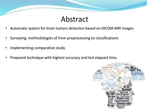 Automatic System For Detection And Classification Of Brain Tumors Pptx