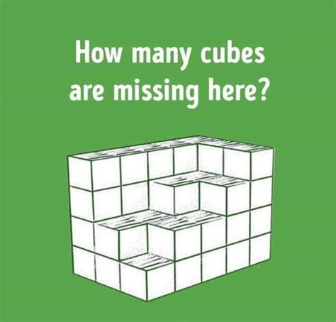 Spatial Puzzles To Count Number Of Cubes In Given Figures With Answers