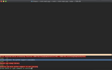 Plugin Coc Clang Complete No Python Support Available Vi And Vim Stack Exchange