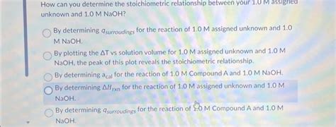 Solved How Can You Determine The Stoichiometric Relationship