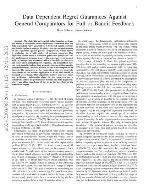 data dependent regret guarantees against general comparators for full