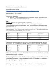 Copy Of Collision Lab Conservation Of Momentum Pdf Collision Lab Conservation Of Momentum