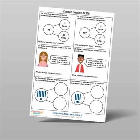 Year 3 Partition Numbers To 100 Reasoning And Problem Solving Resource