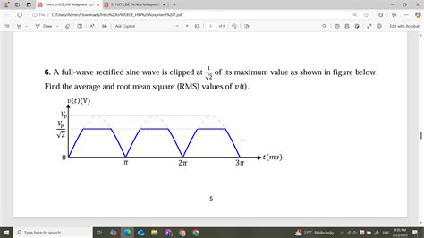 6 A Full Wave Rectified Sine Wave Is Studyx