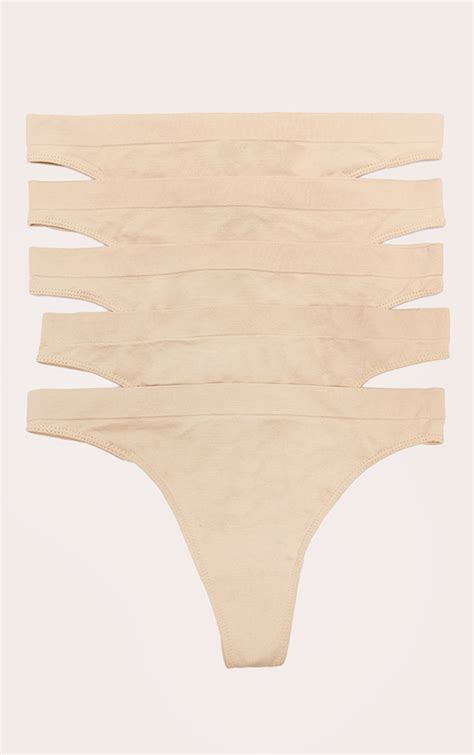 Nude Pack Of 5 Seamless Thong Lingerie And Nightwear