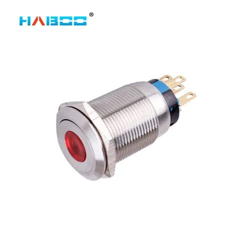 Haboo 19mm Self Resetting Type Metal Push Button Switch Led With Ring Light Switch Stainless
