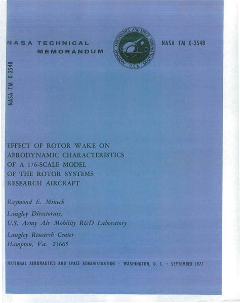 Buy Effect Of Rotor Wake On Aerodynamic Characteristics Of A 16 Scale