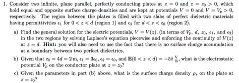 Solved 1 Consider Two Infinite Plane Parallel Perfectly