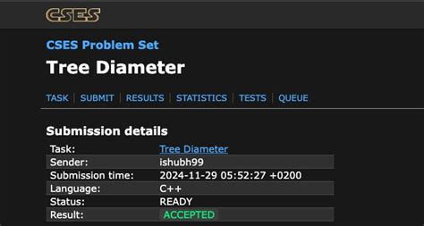 Programming Cses Algorithms Treediameter Cplusplus Shubham Choudhary