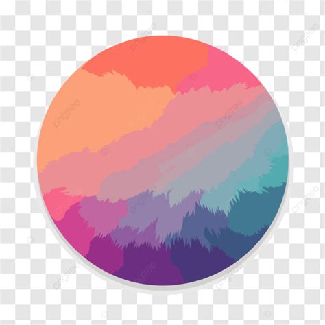 화려한 배경의 컬러 원 벡터 흰색 배경에 퍼지의 단순한 다채로운 아이콘 그림자 없음 작은 프레임 중앙 Png 일러스트 및