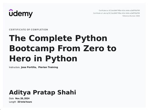 Python Programming Continuouslearning Certification Udemy Aditya