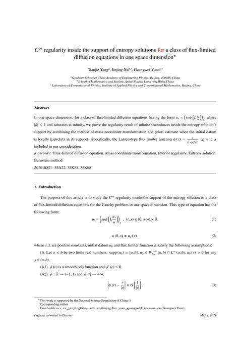 Pdf C ∞ Regularity Inside The Support Of Entropy Solutions For A