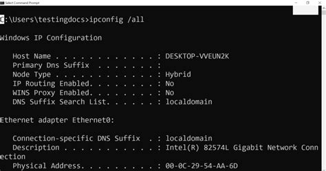 windows ipconfig command testingdocs