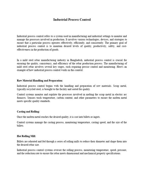 Industrial Process Control Pdf Rolling Metalworking Steel
