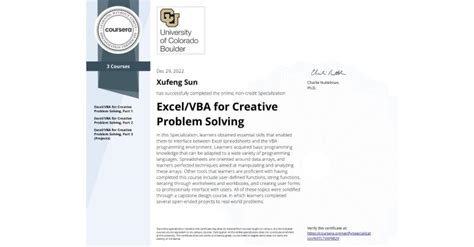 Fenix Sun On Linkedin Completion Certificate For Excelvba For