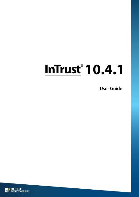 Intrust 1041 User Guide Quest Software