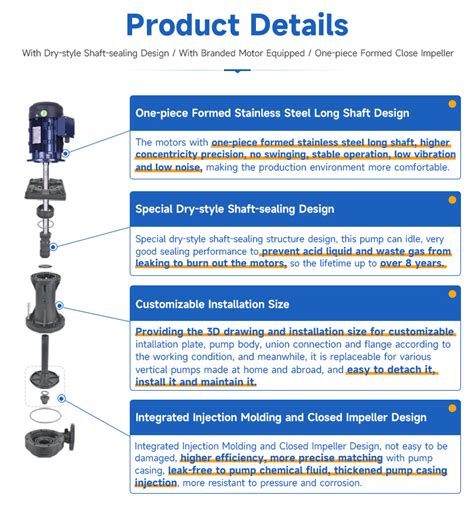 FRPP PVDF Plastic Chemical Single Stage Out Tank Vertical Pump China