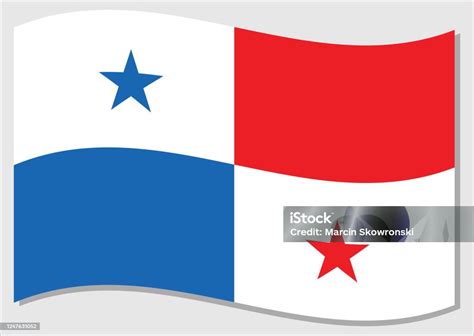 파나마 벡터 그래픽의 깃발 흔들기 파나마 국기 그림을 흔들다 바람에 파나마 국가 플래그 물결 모양은 자유와 독립의 상징이다 기에 대한 스톡 벡터 아트 및 기타 이미지