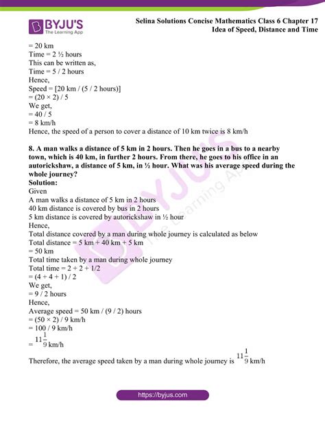 Selina Solutions Concise Mathematics Class 6 Chapter 17 Idea Of Speed