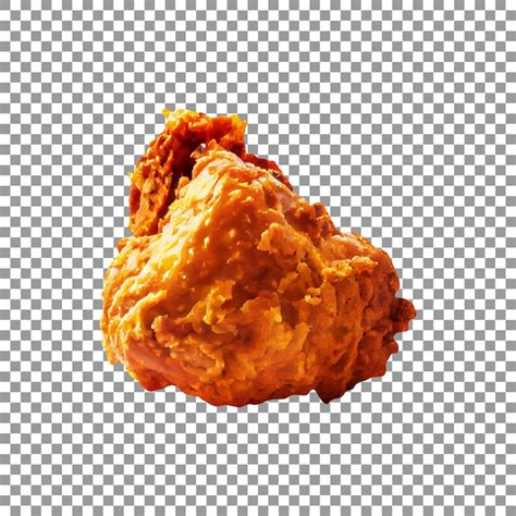 투명한 배경에 격리된 바삭한 프라이드 치킨 조각 프리미엄 Psd 파일
