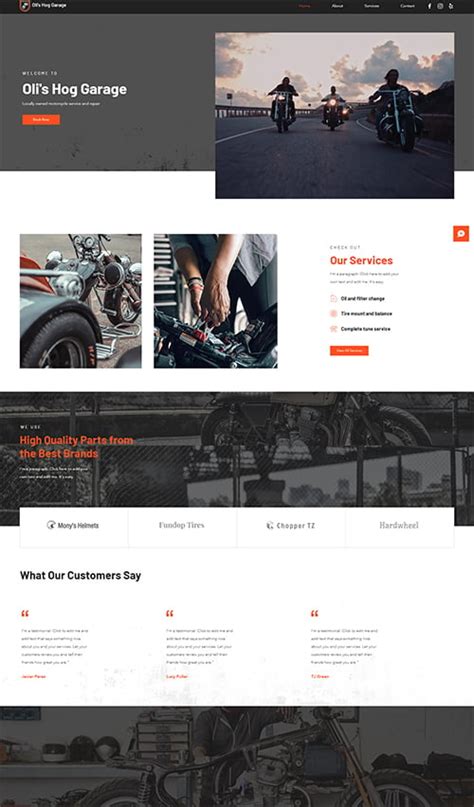 auto and car repair website templates