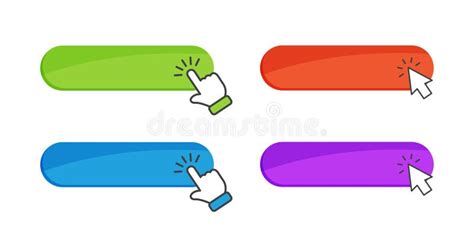 Click Here Banner Icon In Flat Style Ecommerce Vector Illustration On Isolated Background Stock