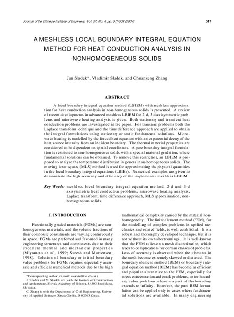 pdf a meshless local boundary integral equation method for two