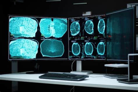 premium ai image shot of mri results on a screen with copy space
