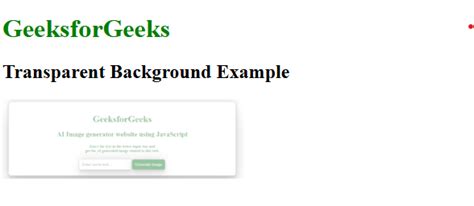 How To Remove Background From Image In Css Geeksforgeeks