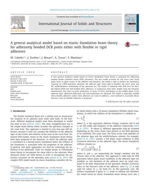3 4 A General Analytical Model Based On Elastic Foundation Beam Theory Pdf Youngs