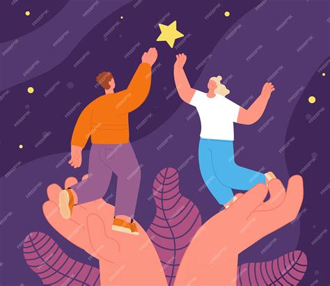 Premium Vector Support Concept Supportive Hands People Get Star
