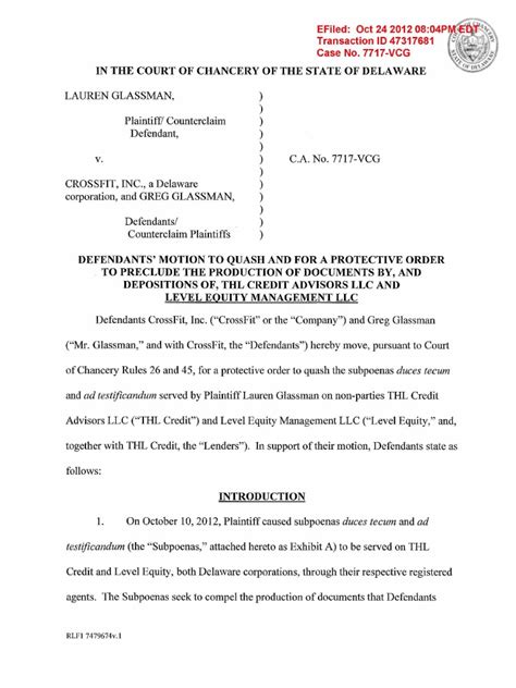 Motion To Quash | PDF | Discovery (Law) | Deposition (Law)