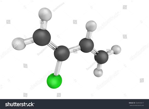 3d Structure Chloroprene Colorless Liquid Which Stock Illustration