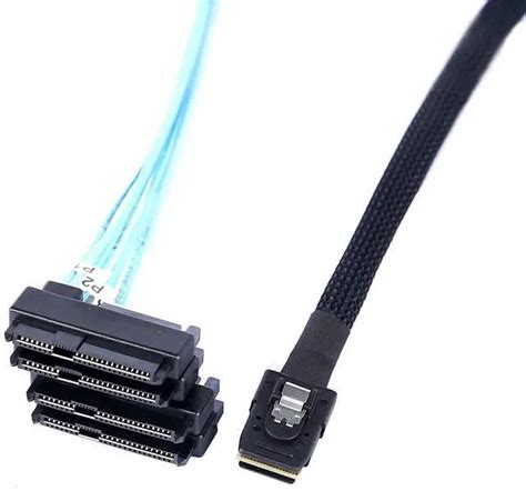 Adcaudx 2pack Mini Sas To Sas Cable 0 5m Sff 8087 To Sas Sff 8087 To