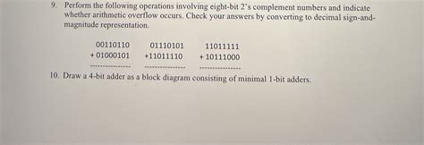 Perform The Following Operations Involving Eight Bit