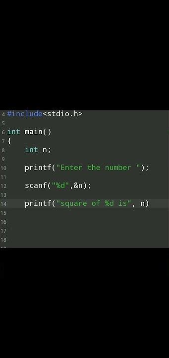 C Language Programming Square Of Any Number Shorts Youtube