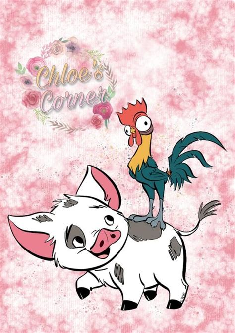 Moana Friends Pua And Hei Hei Print Instant Digital Download High