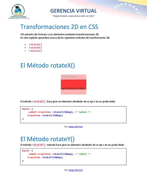 10 Transformaciones 3d En Css Pdf Pdf Rotación Enseñanza De