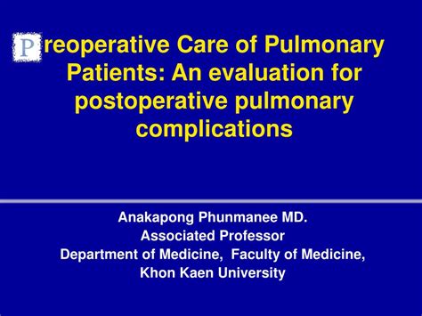 Ppt Reoperative Care Of Pulmonary Patients An Evaluation For