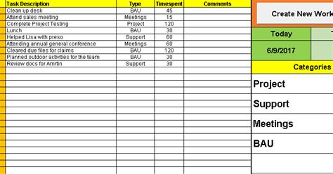 Work Log Template Excel Daily Weekly And Monthly Free Project Management Templates
