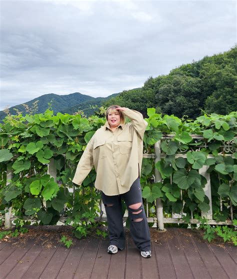 빅사이즈 오버핏 빅 포켓 탄탄 면 둥글 밑단 셔츠자켓