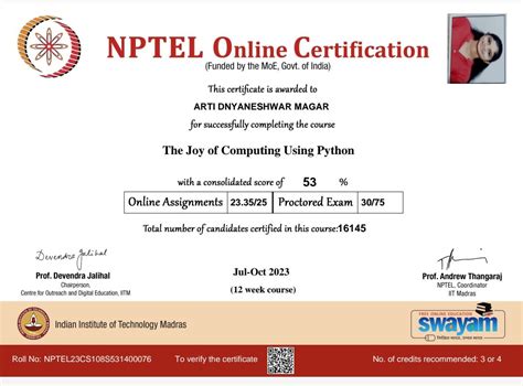 arti magar on linkedin iitmadras pythonprogramming nptel